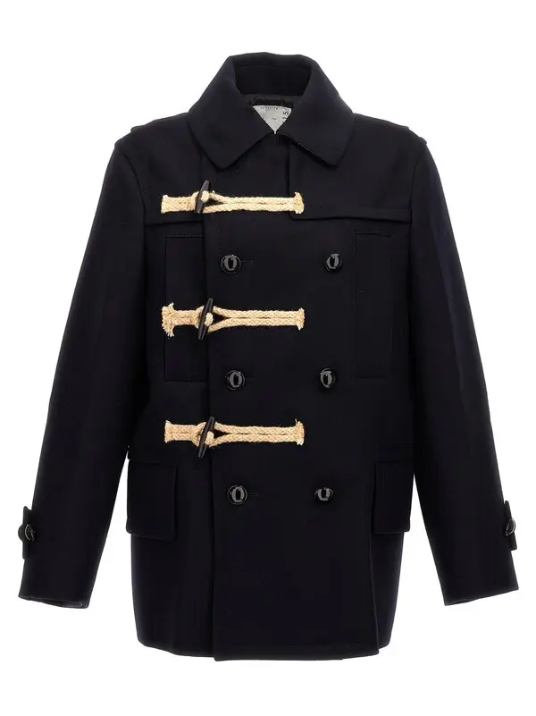 sacai Wool Melton Coat (Navy・2) Wool Melton Coat – La Garçonne
