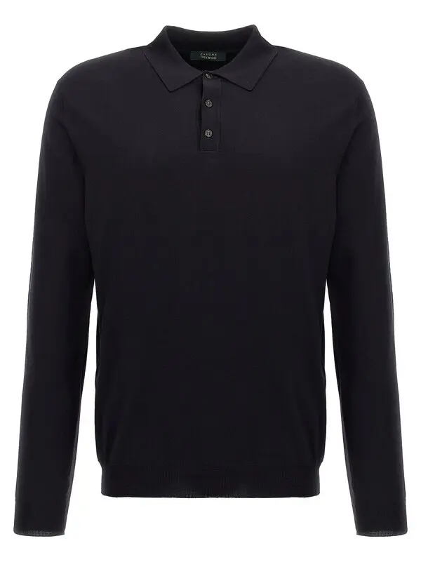 ZANONE Wool Polo Shirt - Blue