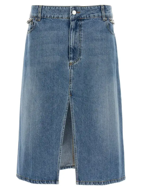 Stella McCartney Falabella Denim Skirt - Light Blue