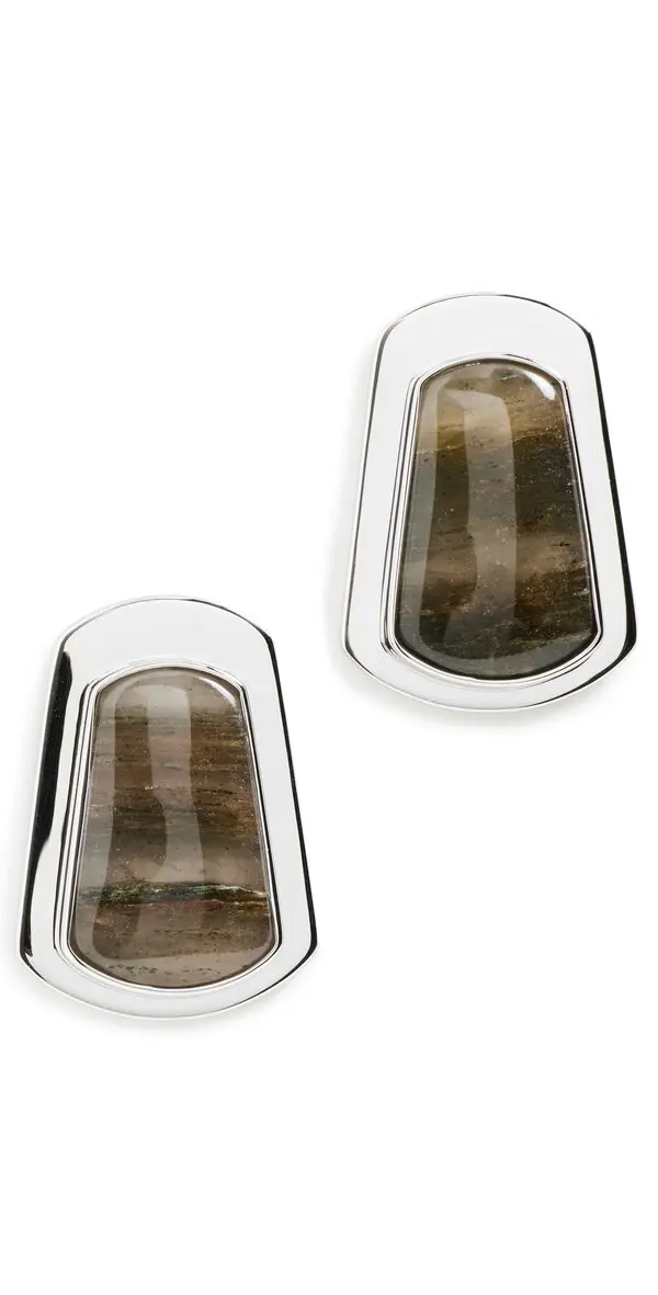 Shashi Clementine Agate Earrings - Silver