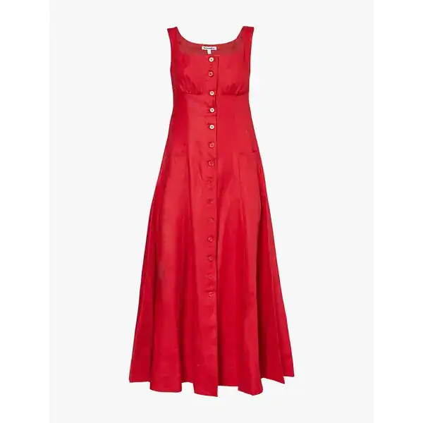 mocha linen dress Vine Linen Blend Print Dress Mocha – Lily & Me