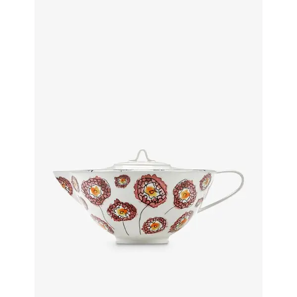 Marni Serax X Anemone Milk Flower-motif Bone-china Teapot 20.5cm