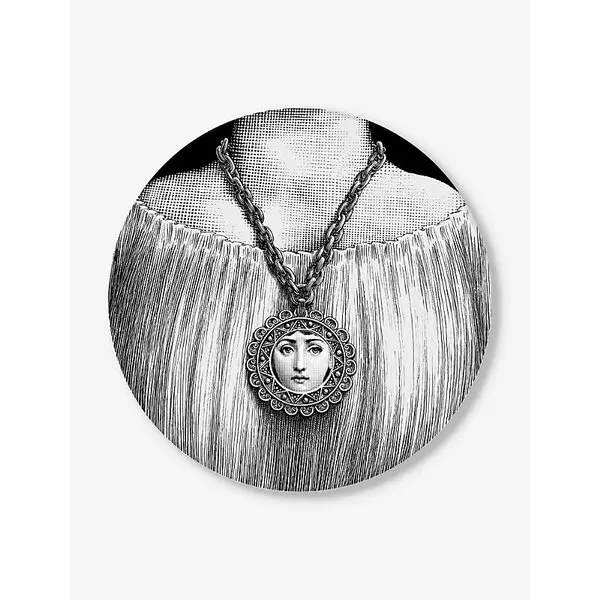 FORNASETTI Themes And Variations N.206 Round Porcelain Wall Plate 26cm - One-color