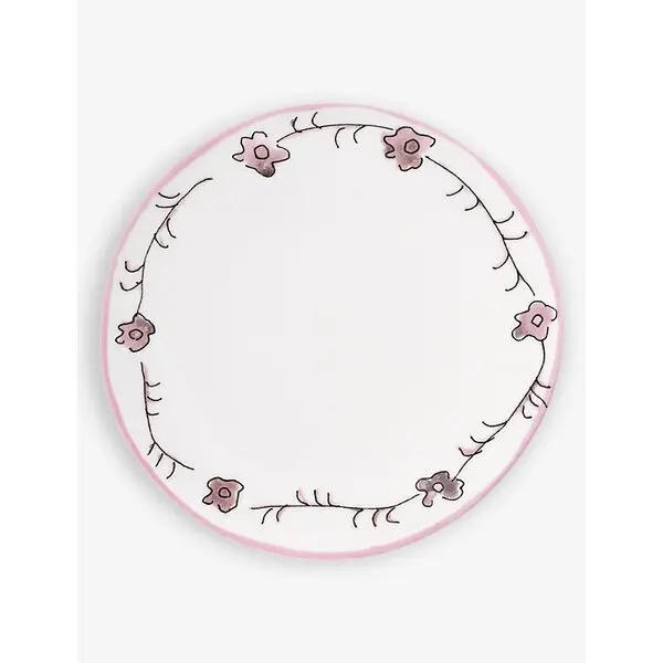 Marni Serax X Viola Prugna Flower-motif Bone-china Plate 16cm Set Of Two