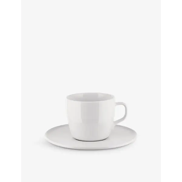 ALESSI Itsumo Porcelain Coffee Cup And Saucer Set 1 Size - White | Editorialist