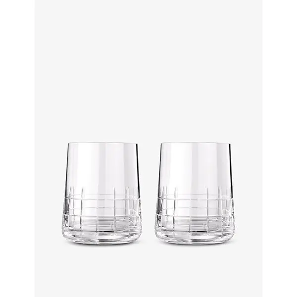 Christofle Graphik Crystal-glass Water Goblets Set Of Two