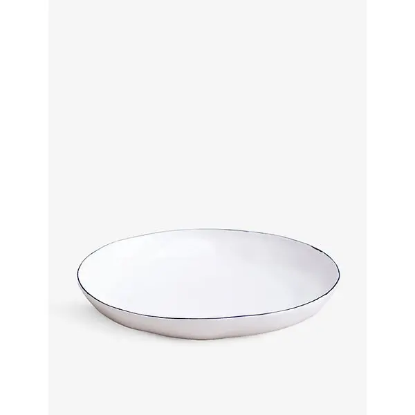 FELDSPAR Dimpled-texture Shallow Bone-china Serving Bowl 34cm