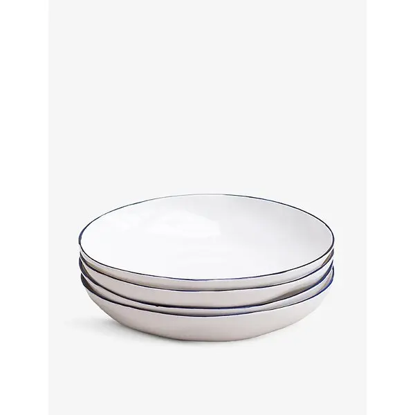 FELDSPAR Dimpled-texture Bone-china Pasta Bowls Set Of Four