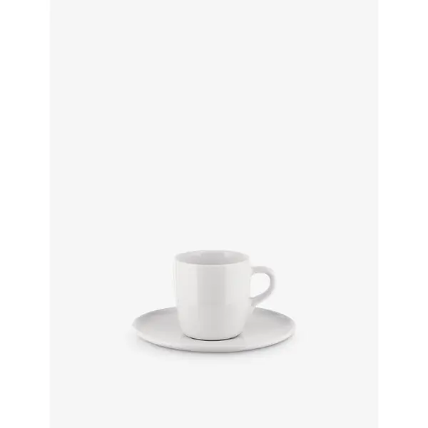 ALESSI Itsumo Porcelain Mocha Cup And Saucer Set 1 Size - White | Editorialist