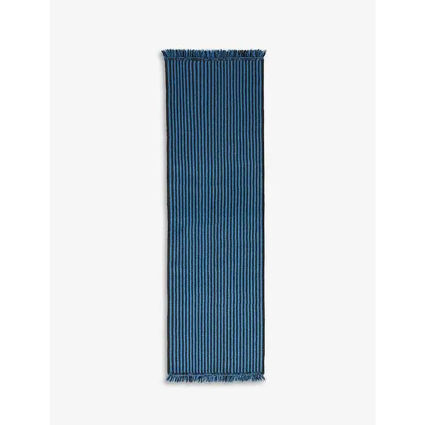HAY Stripes And Stripes Fringed Wool And Cotton-blend Rug 200cm X 60cm