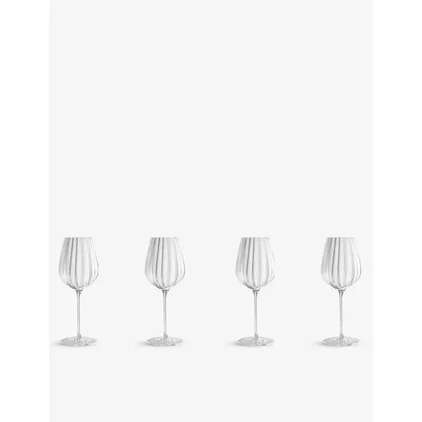 SOHO HOME Pembroke Scalloped Red Wine Glasses Set Of Four