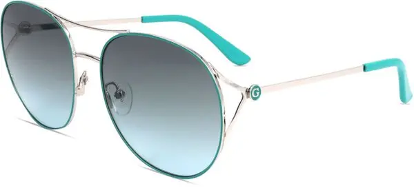 Guess Round Sunglasses Turquoise Editorialist