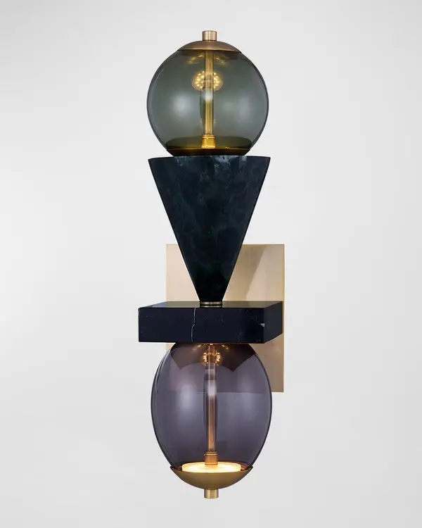 ALLEGRI CRYSTAL BY KALCO LIGHTING Demi Green Marble Led Wall Sconce