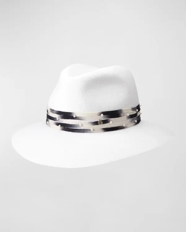 MAISON MICHEL Henrietta Fedora With Tie-dye Band