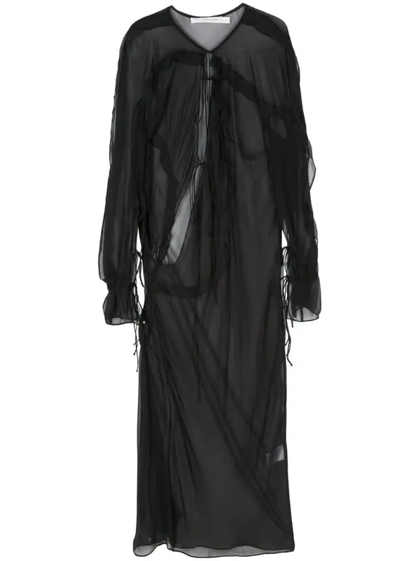 Christopher Esber Bias Concave Long-sleeve Dress