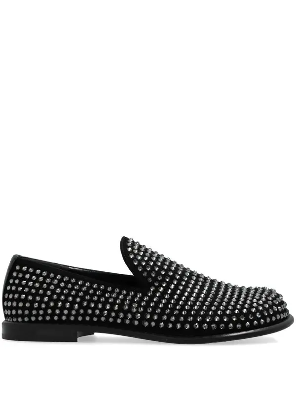 JW Anderson Crystal-embellished Loafers - Black