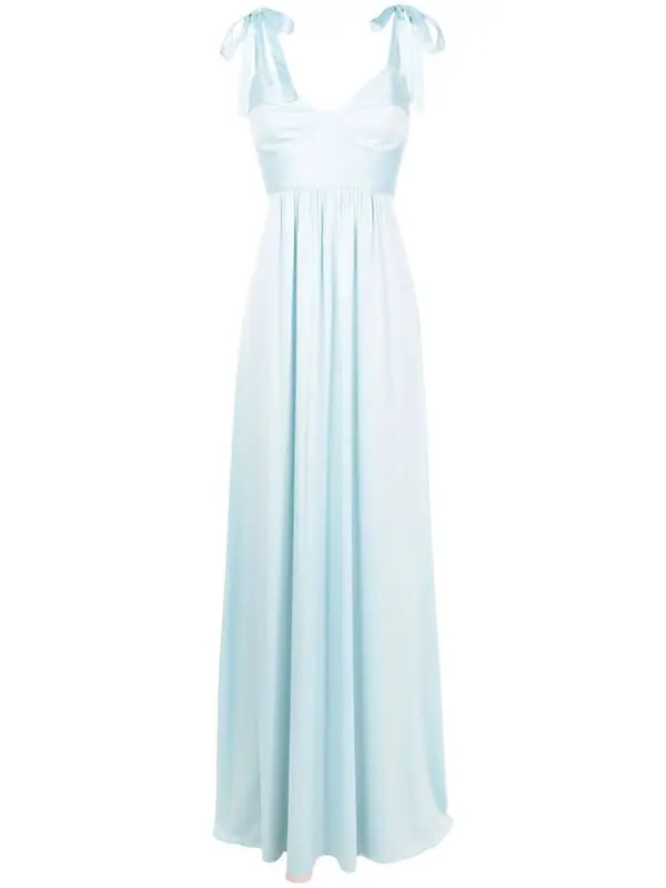 LETHICIA BRONSTEIN Beta Bow-strap Maxi Dress - Blue