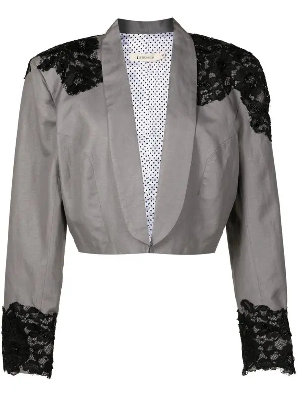 LETHICIA BRONSTEIN Lace-detail Linen Blazer