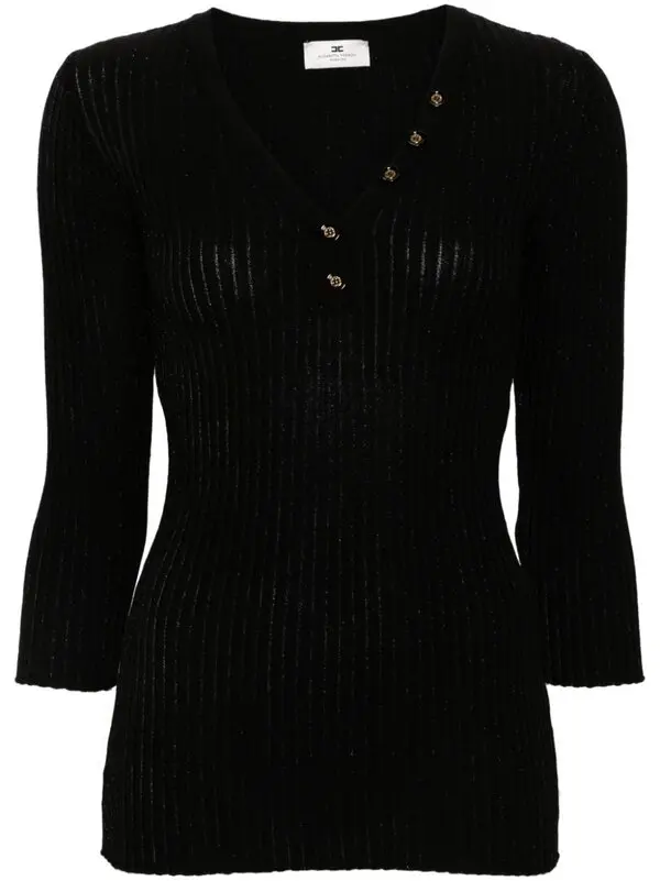 Elisabetta Franchi Ribbed-knit Jumper - Blue