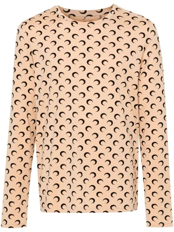 MARINE SERRE Moonogram Pattern T-shirt - Neutrals