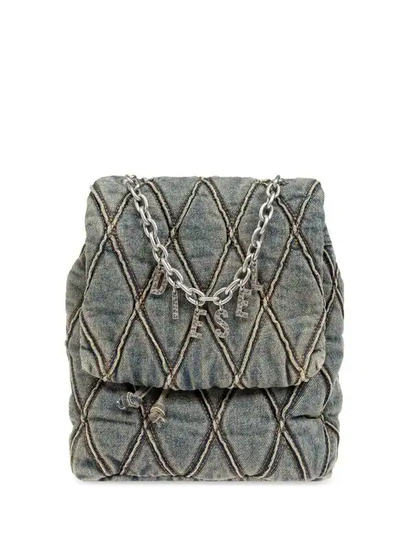 Diesel® Charm-D Denim Backpack - Blue | Editorialist