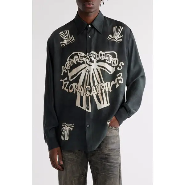 Acne Studios Floragatan 13 Graphic Button-up Shirt