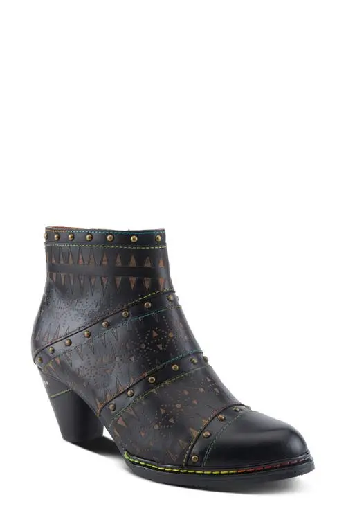SPRING STEP SHOES Niobe Leather Booties - Black Multi