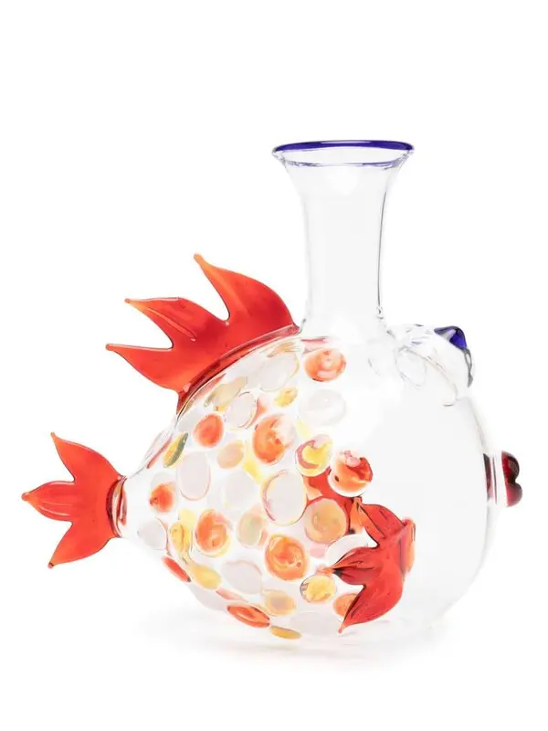 MASSIMO LUNARDON Tropical-fish Glass Decanter - White