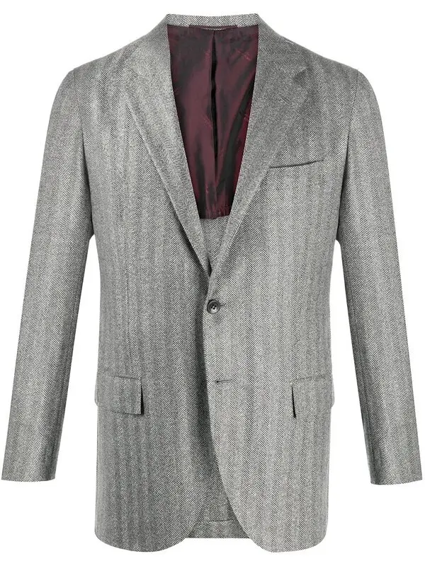 Kiton Pinstripe Print Blazer
