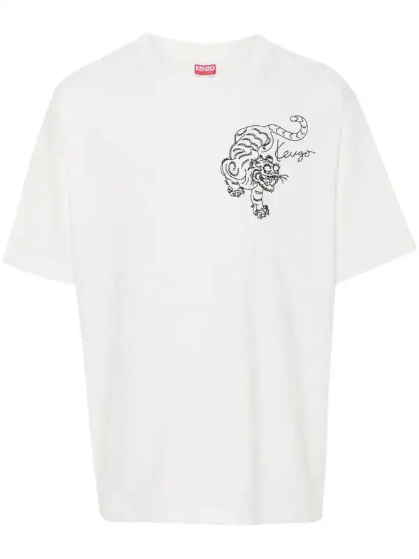 Kenzo Star Tiger T-Shirt In White 36% Off Editorialist