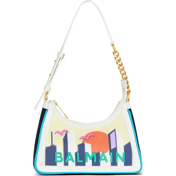 Balmain B-army Canvas & Leather Shoulder Bag