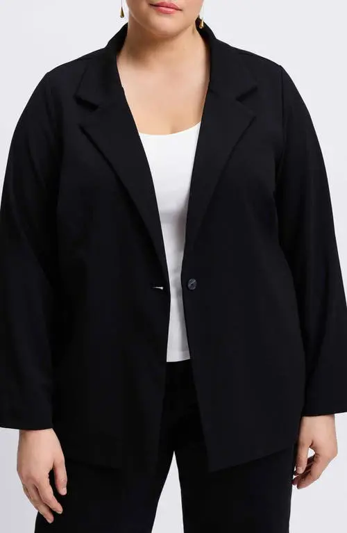 Foxcroft Morgan Crepe Knit Blazer - Black