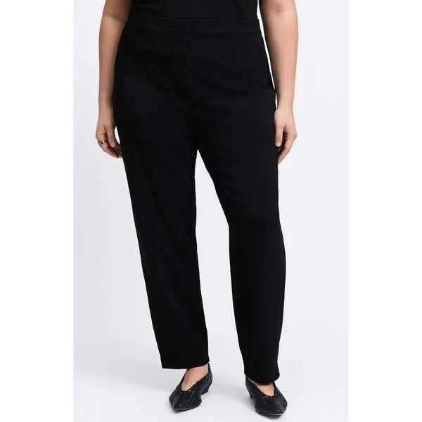 Foxcroft Louisa Crepe Knit Ankle Pants - Black