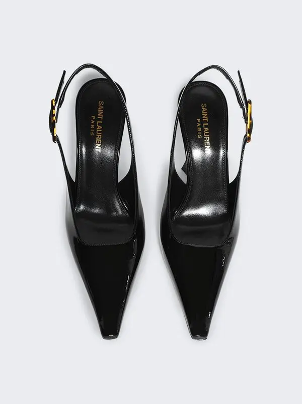 Saint Laurent Patent Leather Dune Slingback Pumps