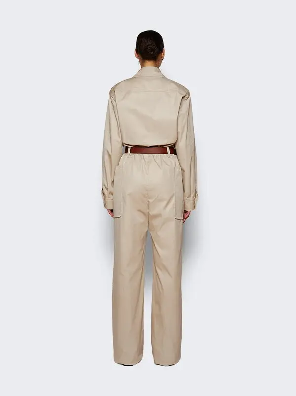 Saint Laurent Cotton Twill Jumpsuit - Beige