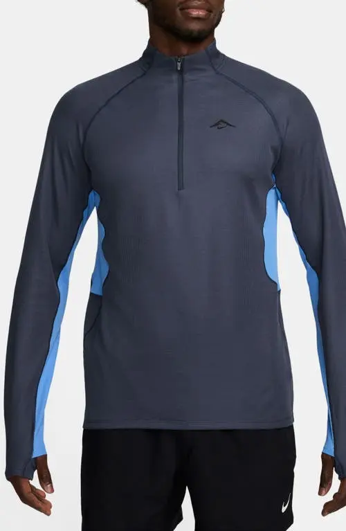 Nike Dri-fit Half Zip Midlayer Trail Top - Thunder Blue/ University Blue