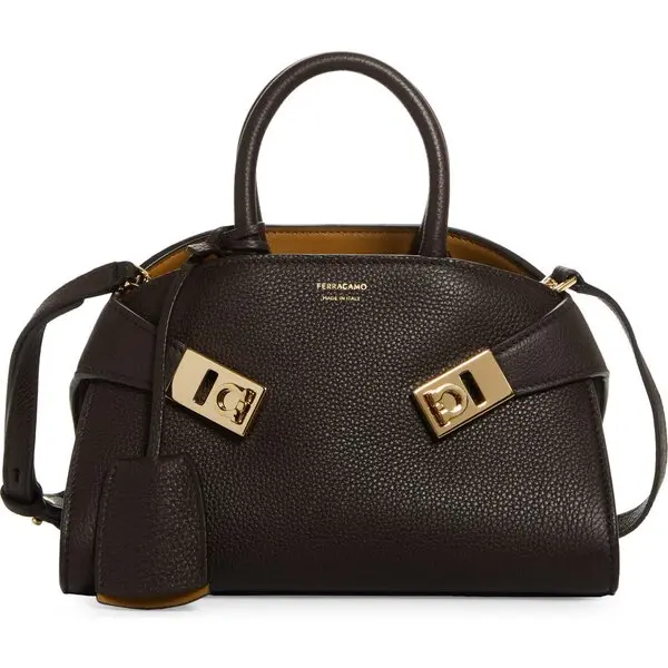 FERRAGAMO Mini Hug Top Handle Satchel - Testa Di Moro