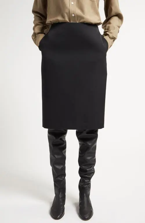 THE ROW Corrina Wool Blend Twill Skirt