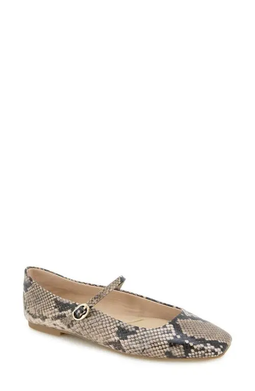 KENNETH COLE Jasper Snakeskin Embossed Mary Jane Flat