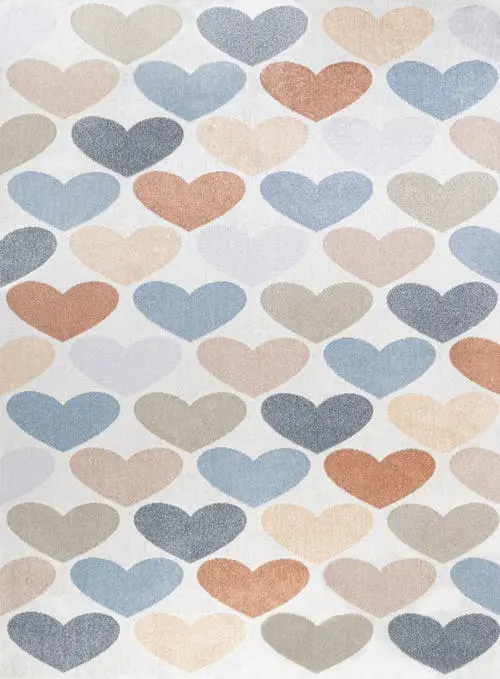 JONATHAN Y Dila Modern Hearts Geometric Machine-washable Area Rug
