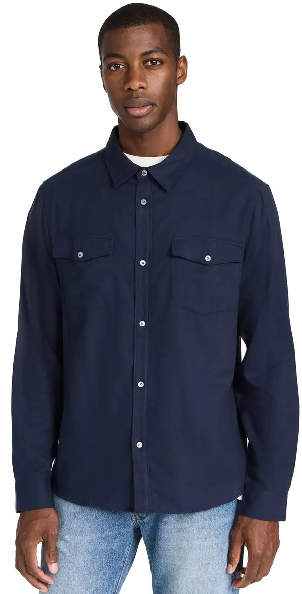 FRAME Double Pocket Wool Blend Shirt