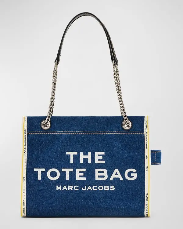 Marc Jacobs Denim Chain Medium Tote Bag - Dark Wash