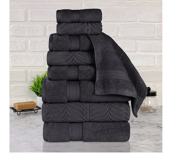 SUPERIOR Chevron Zero Twist Cotton Soft 9pc Tow El Set
