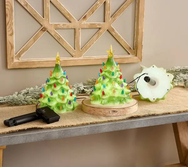 MR. CHRISTMAS As Is S/3 Nostalgic Trees W/pathway Stakes