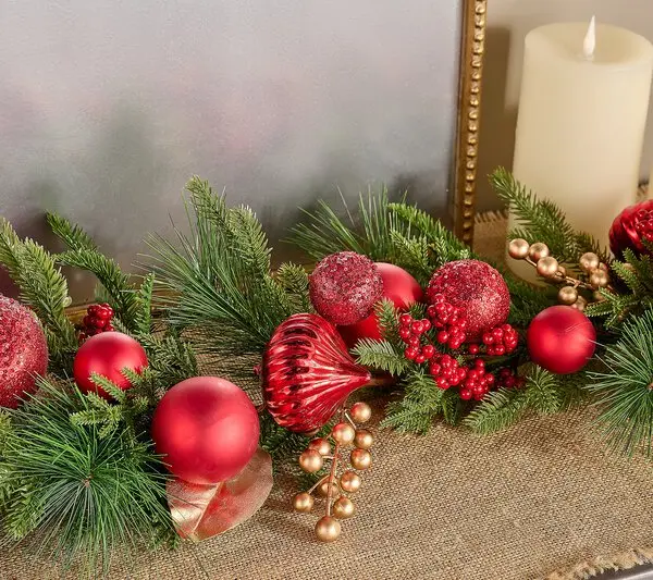 VALERIE PARR HILL 4' Ornament, Pine And Berry Garland Valerie