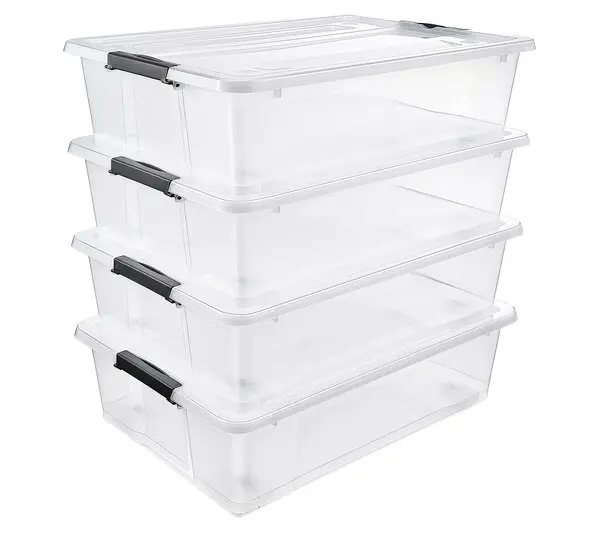 SORBUS 40qt Underbed Storage Bins With Wheels & Lids 4pk