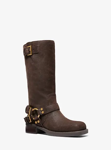 Michael Kors Crosby Suede Moto Boot