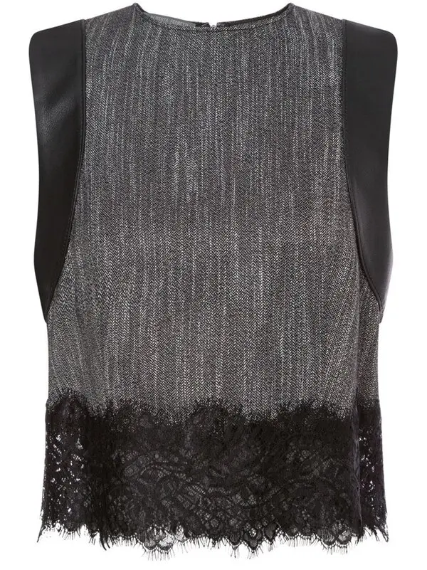 Alberta Ferretti Sleeveless Lace-detail Top