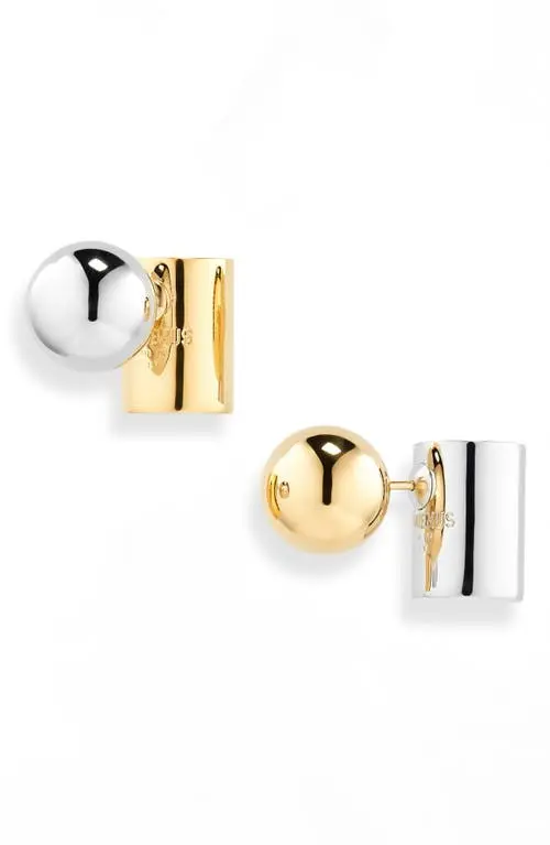 Jacquemus Les Boucles Perlina Mismatched Ear Jackets - Gold/silver