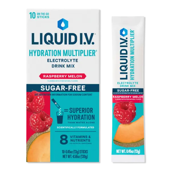 LIQUID I.V. Hydration Multiplier Electrolyte Drink Mix Sugar Free Raspberry Melon